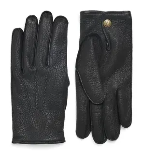 DENTS Grained Deerskin Gloves - Black