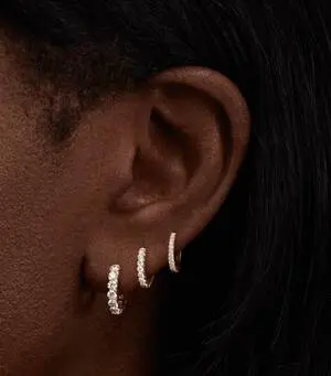 MARIA TASH Invisible Set Diamond Eternity Hoop Earring - Gold