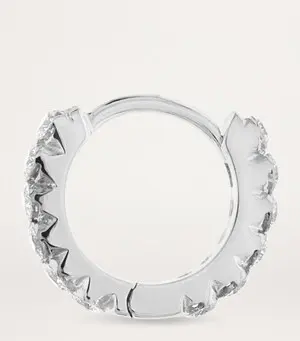 MARIA TASH Gold Invisible Set Diamond Eternity Hoop Earring - White