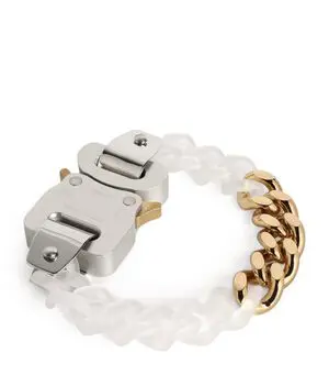 1017 Alyx 9sm Buckle-Detail Chain Bracelet In Clear - 32% Off