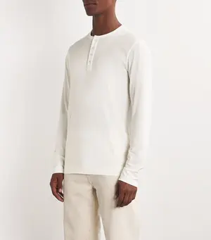 Paige Long-sleeved Henley Top - White