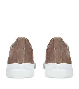 Zegna Triple Stitch Suede Sneakers - Beige
