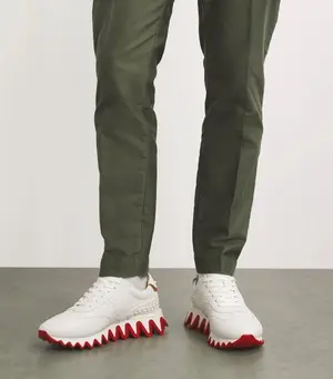 CHRISTIAN LOUBOUTIN Loubishark Leather Sneakers - White