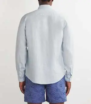 Vilebrequin Linen Embroidered Caroubis Shirt - Blue