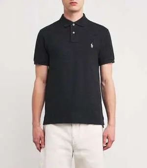 Polo Ralph Lauren Cotton Mesh Slim-fit Polo Shirt - Black