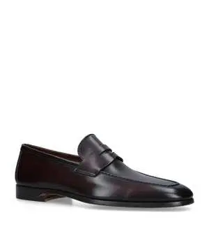 Magnanni Leather Delos Penny Loafers - Brown