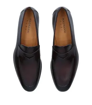 Magnanni Leather Delos Penny Loafers - Brown