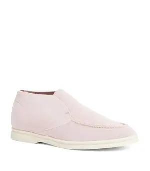 Loro Piana Suede-panel Knitted Open Walk Shoes