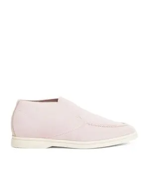 Loro Piana Suede-panel Knitted Open Walk Shoes
