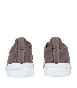 Zegna Canvas Triple Stitch Sneakers - Brown