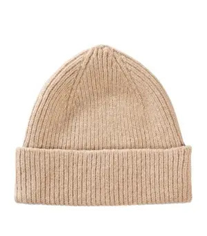 LE BONNET Lambswool-caregora Classic Beanie - Beige