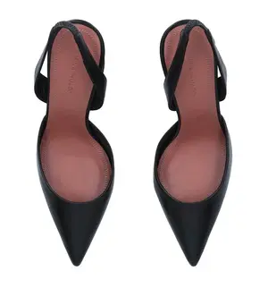 Amina Muaddi Leather Holli Slingback Pumps 95 - Black