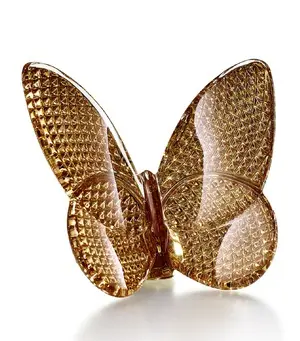THE MARTHA, BY BACCARAT Papillon Lucky Butterfly Diamond Gold Ornament - Clear
