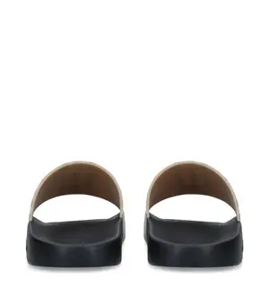 Burberry Checked Slides - Beige