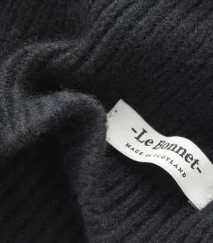 LE BONNET Lambswool-caregora Classic Beanie - Black