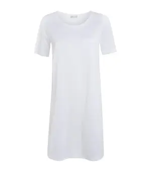 Hanro Cotton Deluxe Short Sleeve Nightdress - White