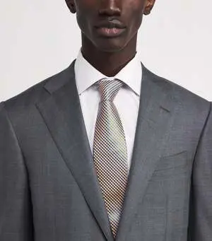 Eton Geometric Neck Tie - Orange