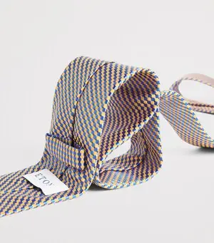 Eton Geometric Neck Tie - Orange