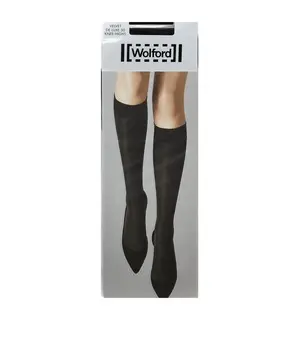 Wolford Knee-high Velvet Deluxe 50 Socks - Black