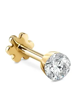 MARIA TASH Invisible Set Diamond Threaded Stud Earring - Gold