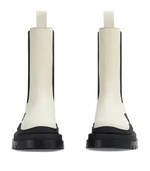 Bottega Veneta Leather Tire Chelsea Boots - White