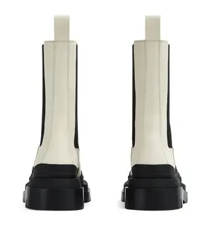 Bottega Veneta Leather Tire Chelsea Boots - White