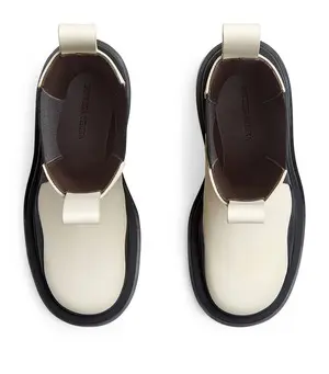 Bottega Veneta Leather Tire Chelsea Boots - White