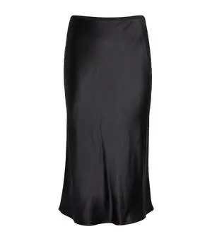 JOSEPH Silk Satin Isaak Midi Skirt - Black