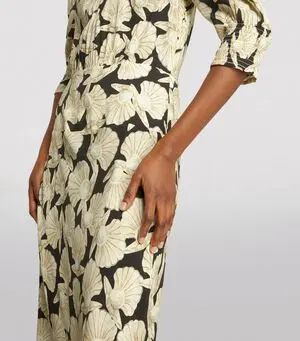 rixo gold leaf dress Emmy Gold Sequin Stripe Midi Dress by Rixo London main image 1