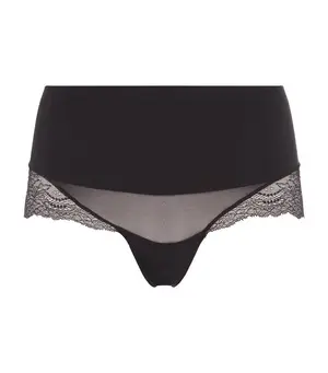Spanx Lace Supersmooth Undie-tectable Hi Hipster Briefs - Black