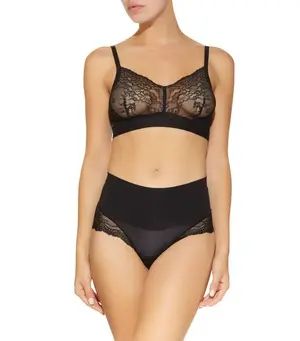 Spanx Lace Supersmooth Undie-tectable Hi Hipster Briefs - Black