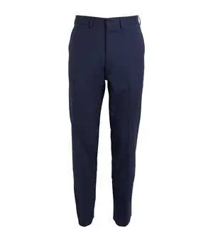 Ralph Lauren Purple Label Wool Serge Straight Trousers - Navy