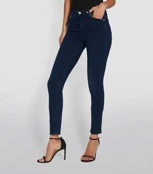7 For All Mankind Slim Illusion Luxe High-rise Skinny Jeans - Navy