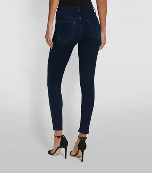 7 For All Mankind Slim Illusion Luxe High-rise Skinny Jeans - Navy