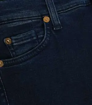 7 For All Mankind Slim Illusion Luxe High-rise Skinny Jeans - Navy