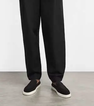 Giorgio Armani Suede Loafers - Black