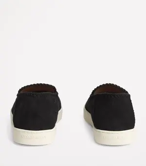 Giorgio Armani Suede Loafers - Black