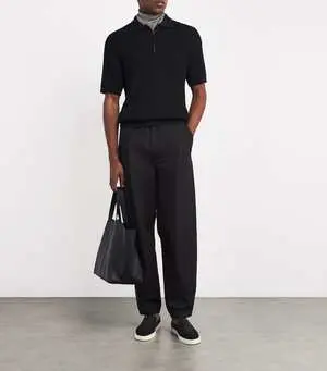 Giorgio Armani Suede Loafers - Black