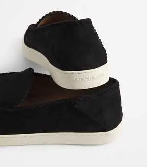 Giorgio Armani Suede Loafers - Black