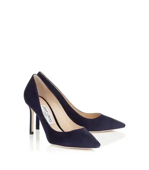 JIMMY CHOO Romy 85 Suede Pumps - Navy