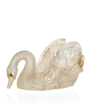 Lalique Swan Head Down Figure - Clear
