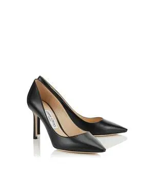 JIMMY CHOO Romy 85 Leather Pumps - Black