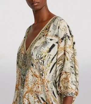 Camilla Silk Gates Of Glory Print Kaftan