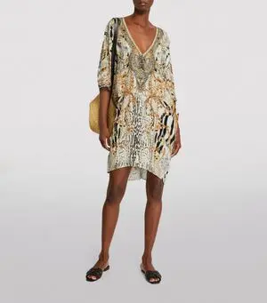 Camilla Silk Gates Of Glory Print Kaftan