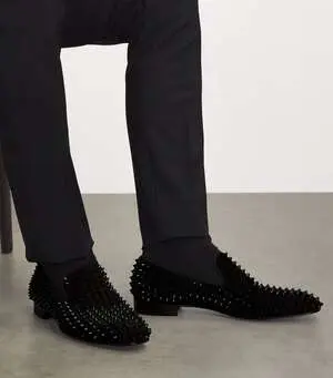 CHRISTIAN LOUBOUTIN Dandelion Spiked Leather Loafers - Black