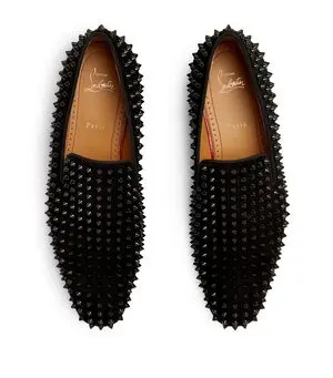 CHRISTIAN LOUBOUTIN Dandelion Spiked Leather Loafers - Black