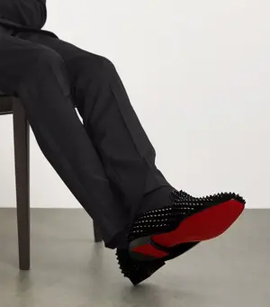 CHRISTIAN LOUBOUTIN Dandelion Spiked Leather Loafers - Black
