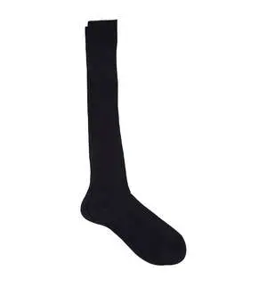 Pantherella Egyptian Cotton Lisle Long Sock - Navy