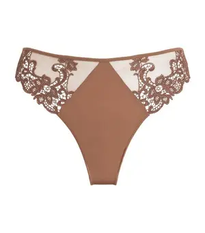Simone Perele Lace Saga Thong Brown
