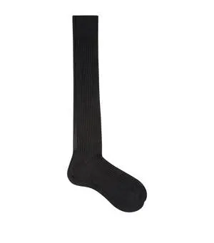 Pantherella Egyptian Cotton Lisle Long Sock - Black
